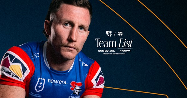 Round 20 NRL team list | Knights